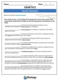 Genetics - Lesson Outline & Worksheets - Biology Online Tutorial