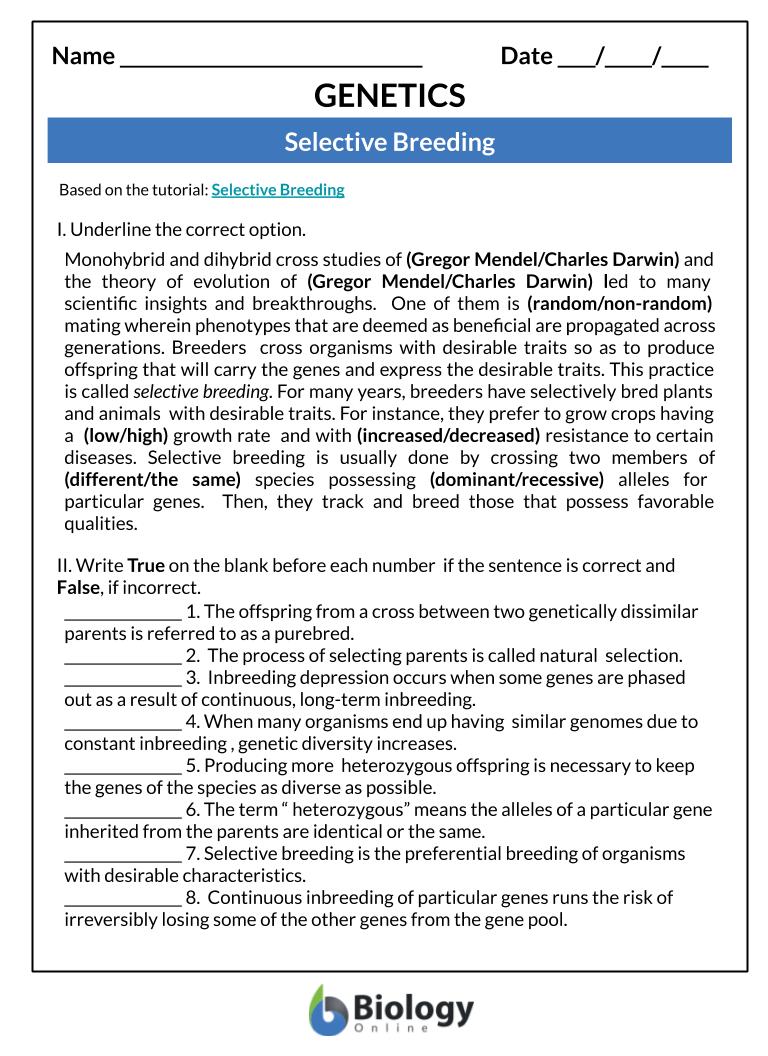 Selective Breeding - Biology Online Tutorial